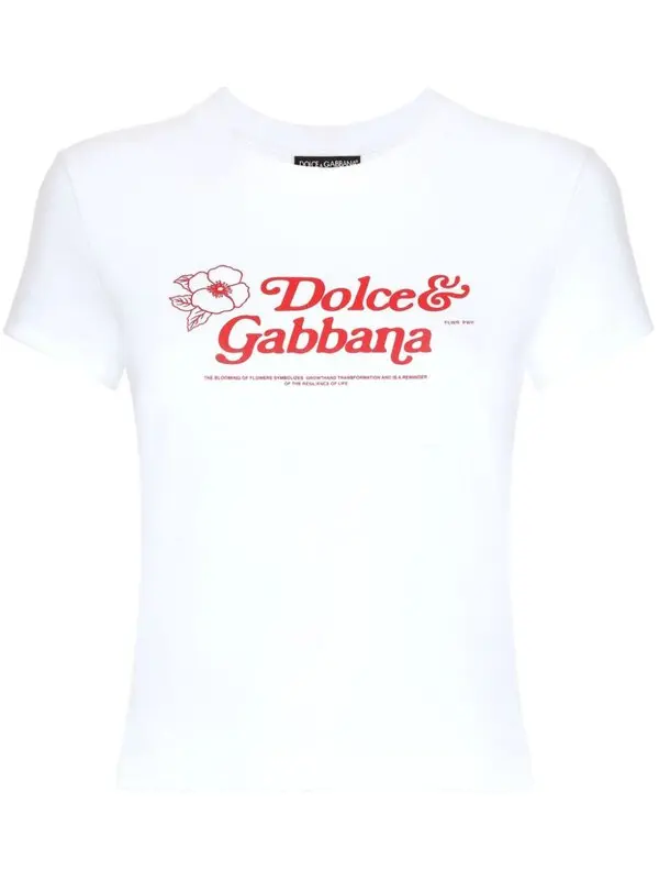 Dolce & Gabbana Logo-print Cotton-blend T-shirt - White