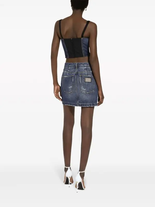 Dolce & Gabbana Distressed Denim Miniskirt