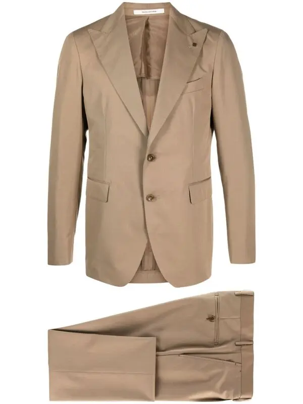 Tagliatore Logo-appliqué Twill Single-breasted Suit - Neutrals
