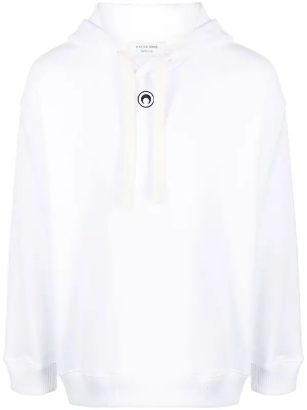MARINE SERRE Cotton Hoodie With Crescent Moon Graphic