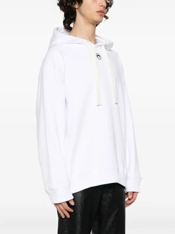 MARINE SERRE Cotton Hoodie With Crescent Moon Graphic