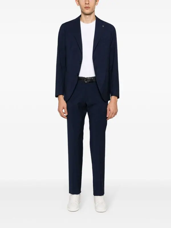 Tagliatore Logo-appliqué Virgin Wool Single-breasted Suit - Blue