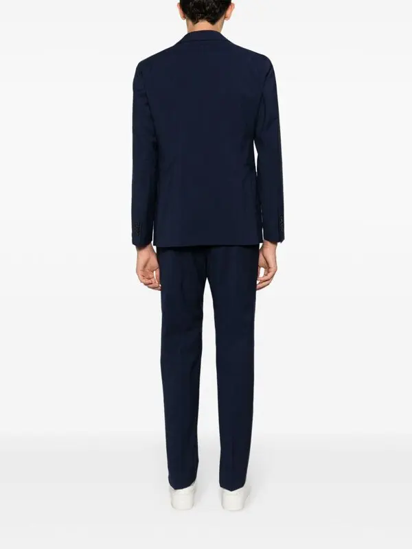 Tagliatore Logo-appliqué Virgin Wool Single-breasted Suit - Blue