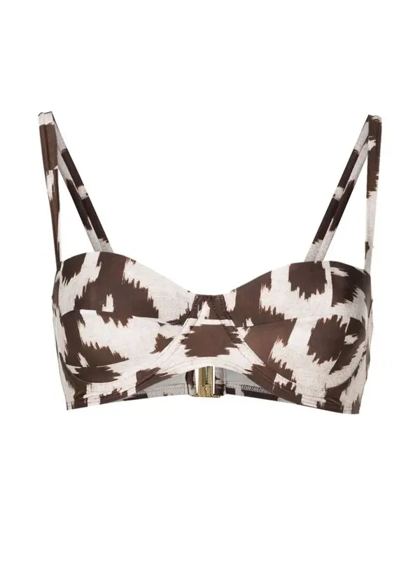 LENNY NIEMEYER Puglia Abstract-print Bikini Top - Neutrals