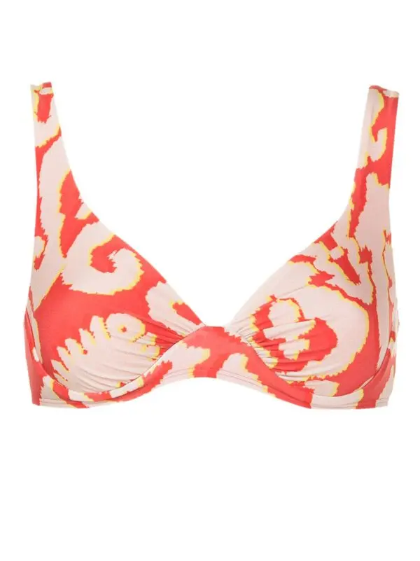 LENNY NIEMEYER Graphic-print Bikini Top - Red