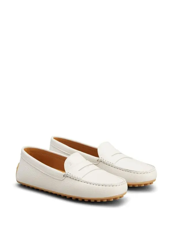 TOD'S Penny-slot Leather Loafers - White