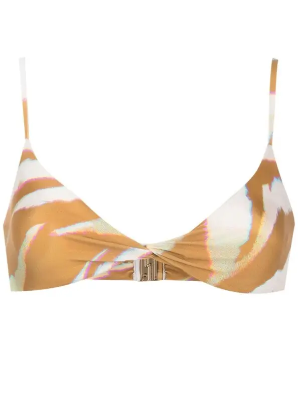 LENNY NIEMEYER Animal-print Bikini Top - Brown