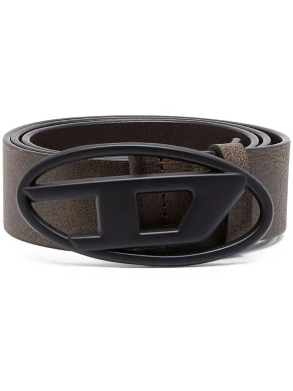 DIESEL B-1dr Buckle Leather Belt - Brown