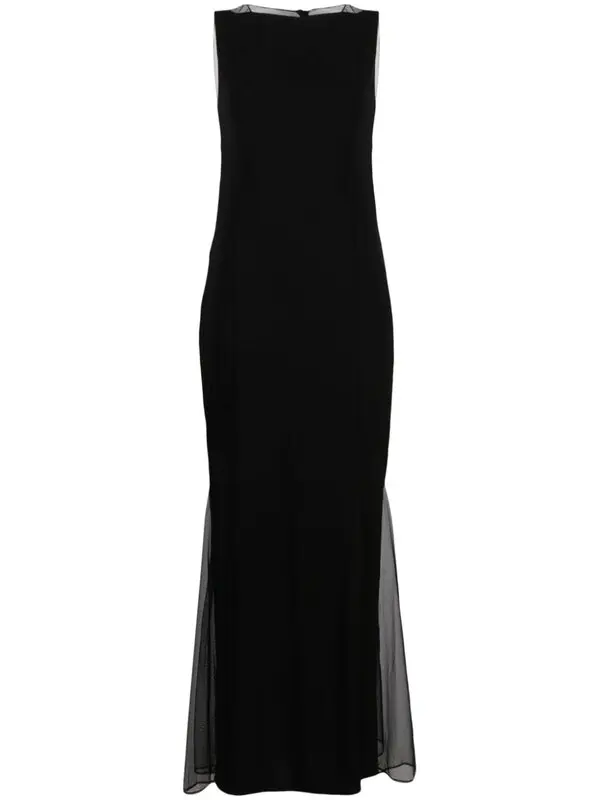 Helmut Lang Sheer-paneled Flared Dress