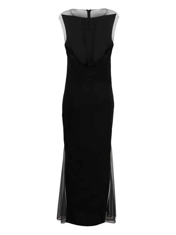Helmut Lang Sheer-paneled Flared Dress