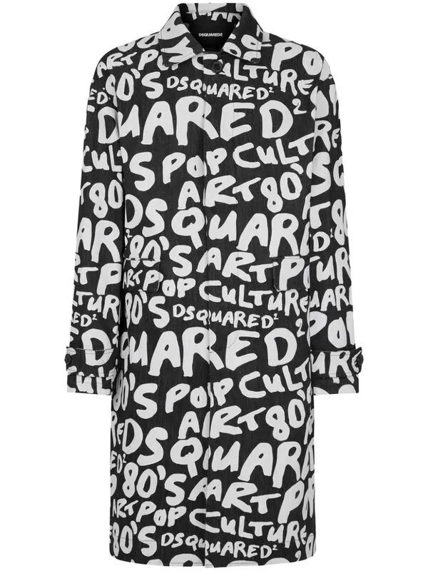 Dsquared2 Logo-print Single-breasted Coat