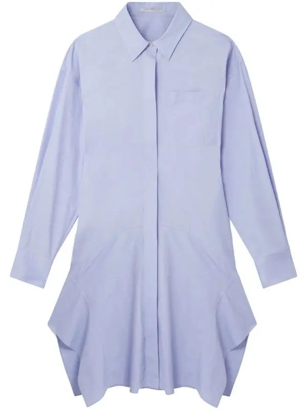 Stella McCartney Banana-sleeve Cotton Shirt Dress - Blue