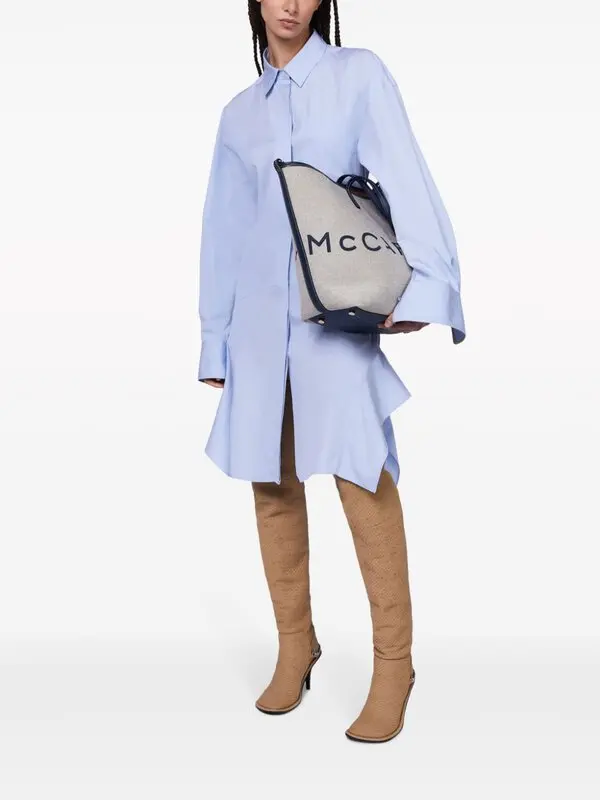 Stella McCartney Banana-sleeve Cotton Shirt Dress - Blue