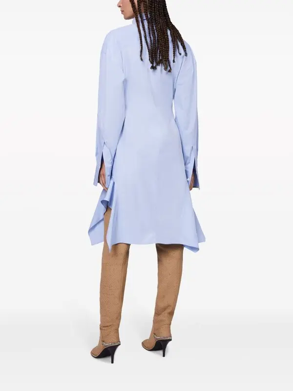 Stella McCartney Banana-sleeve Cotton Shirt Dress - Blue