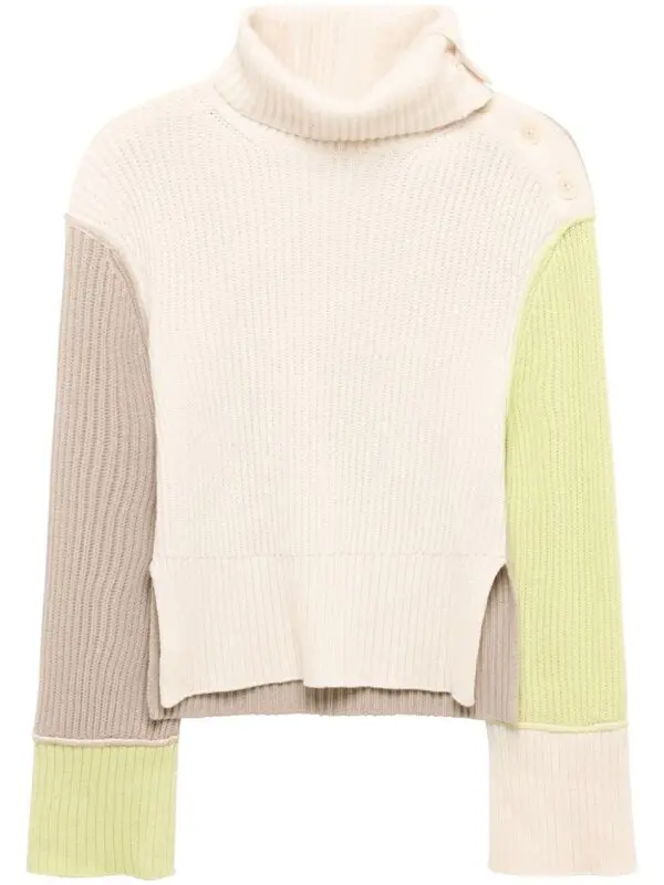 Simkhai Flores Colour-block Ribbed-knit Jumper