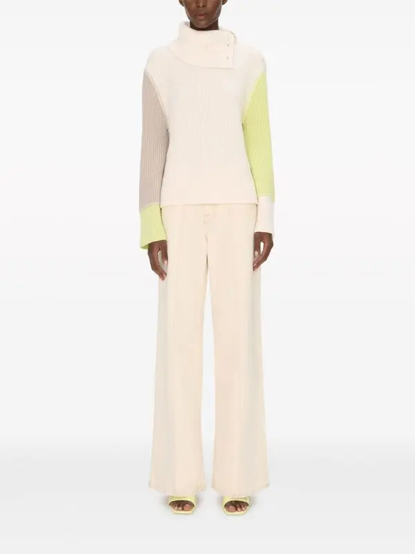 Simkhai Flores Colour-block Ribbed-knit Jumper