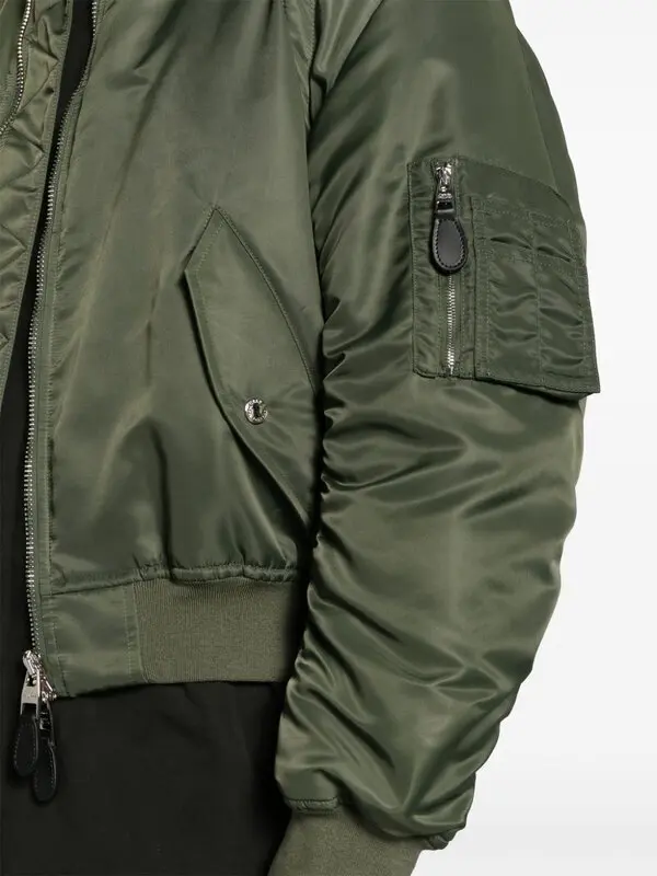 Alexander McQueen Detachable-sleeve Ruched Bomber Jacket - Green