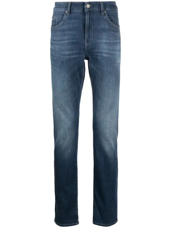BOSS Mid-rise Straight-leg Jeans - Blue