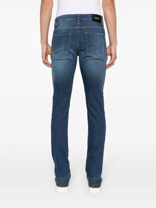BOSS Mid-rise Straight-leg Jeans - Blue