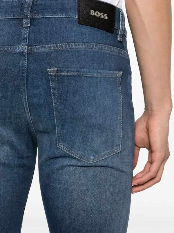 BOSS Mid-rise Straight-leg Jeans - Blue