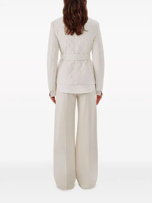 Another Tomorrow Diamond-quilted Belted Jacket - Neutrals