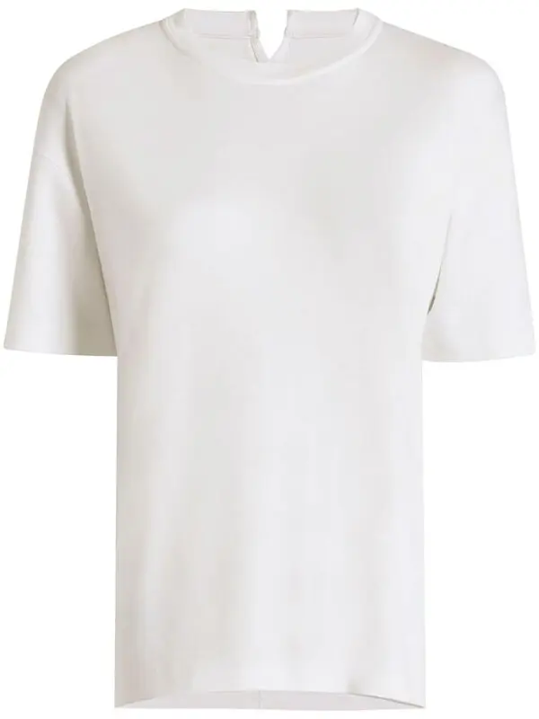 Another Tomorrow Luxe Seamed T-shirt - White