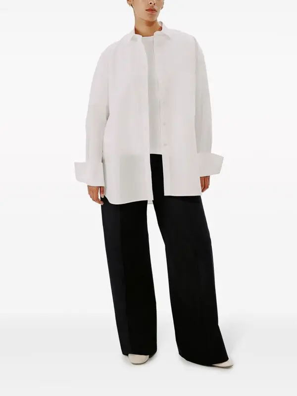 Another Tomorrow Luxe Seamed T-shirt - White