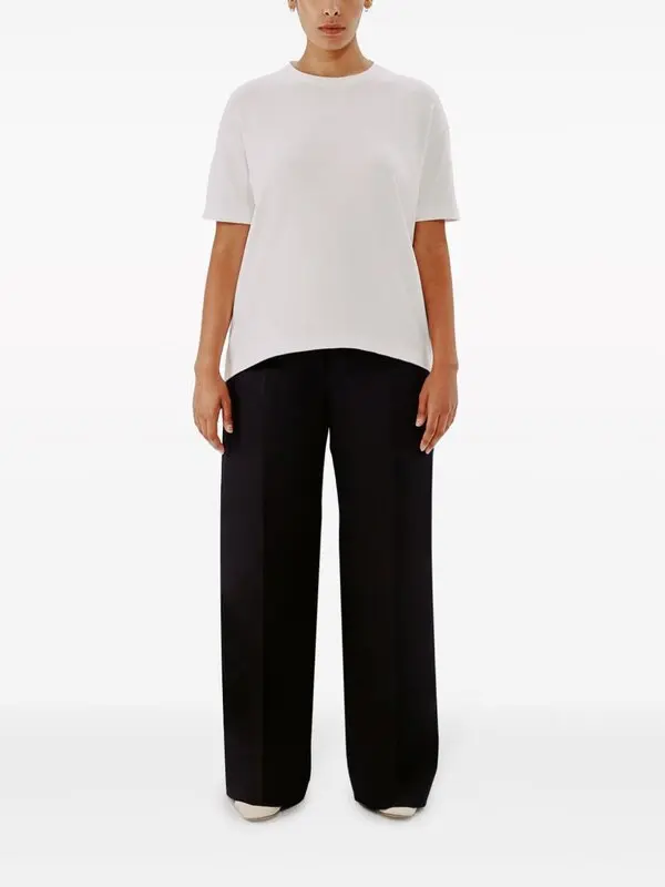 Another Tomorrow Luxe Seamed T-shirt - White