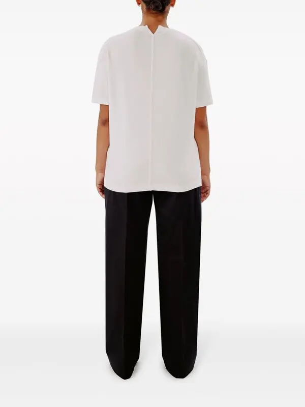Another Tomorrow Luxe Seamed T-shirt - White