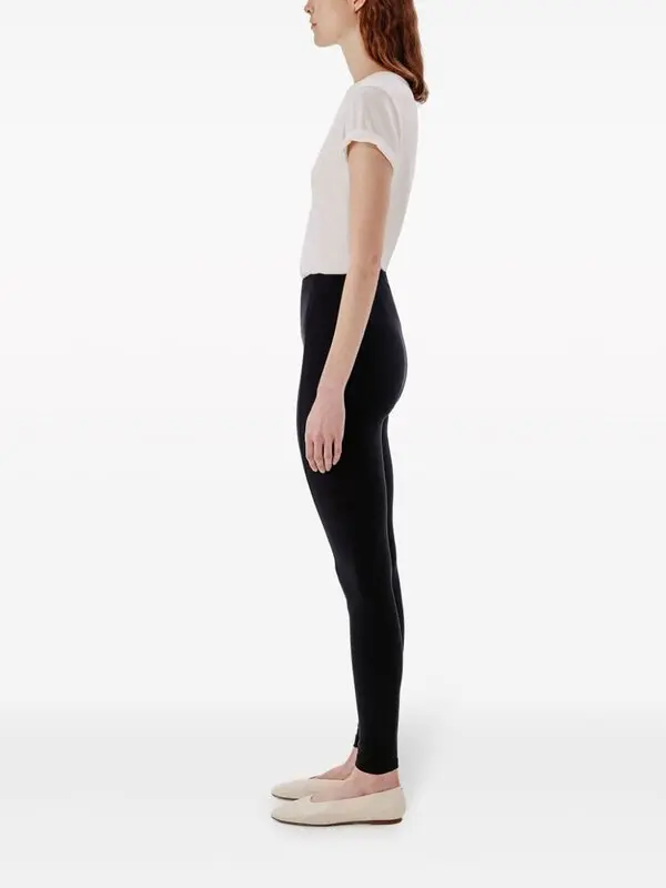 Another Tomorrow Seam-detail High-waisted Leggings - Black