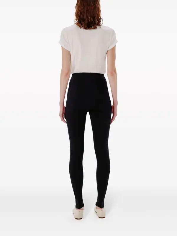 Another Tomorrow Seam-detail High-waisted Leggings - Black