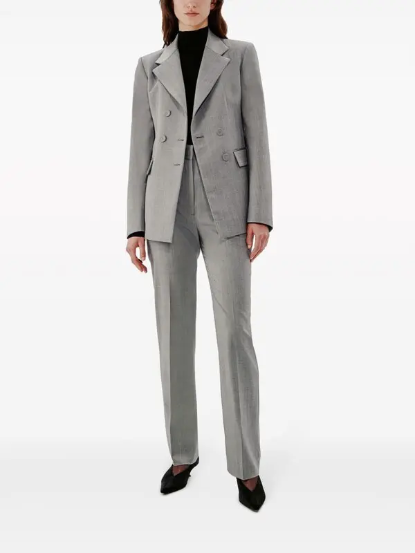 Another Tomorrow Herringbone Double-breasted Blazer