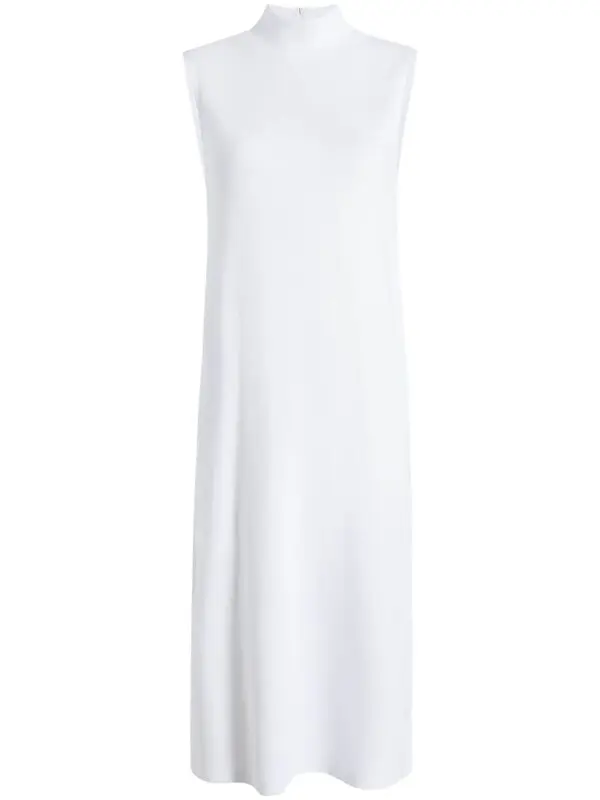 Another Tomorrow Mock-neck Midi Dress