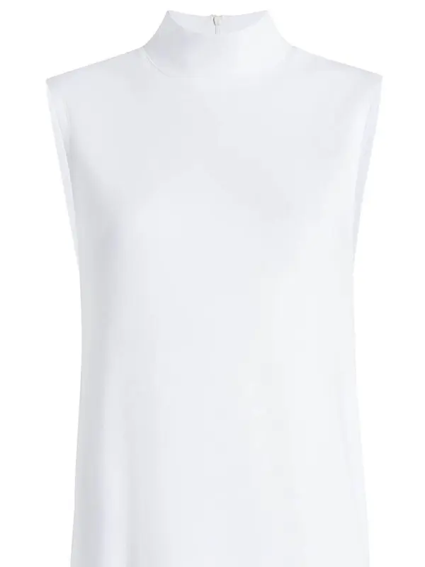 Another Tomorrow Mock-neck Midi Dress