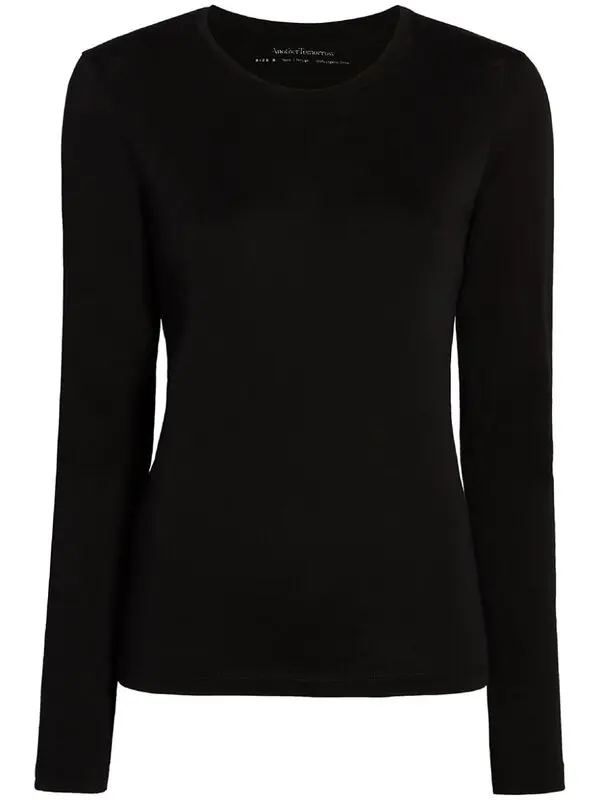 Another Tomorrow Crew-neck Long-sleeved T-shirt - Black