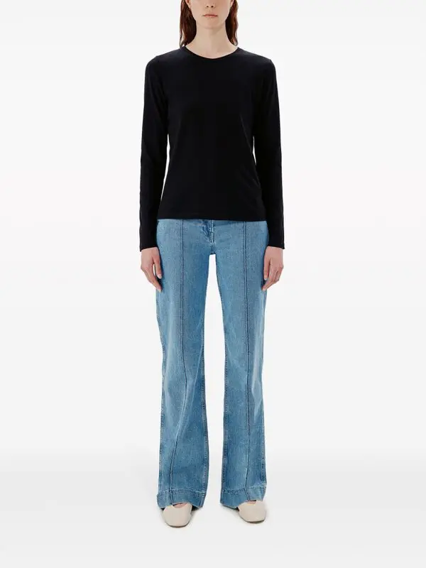 Another Tomorrow Crew-neck Long-sleeved T-shirt - Black
