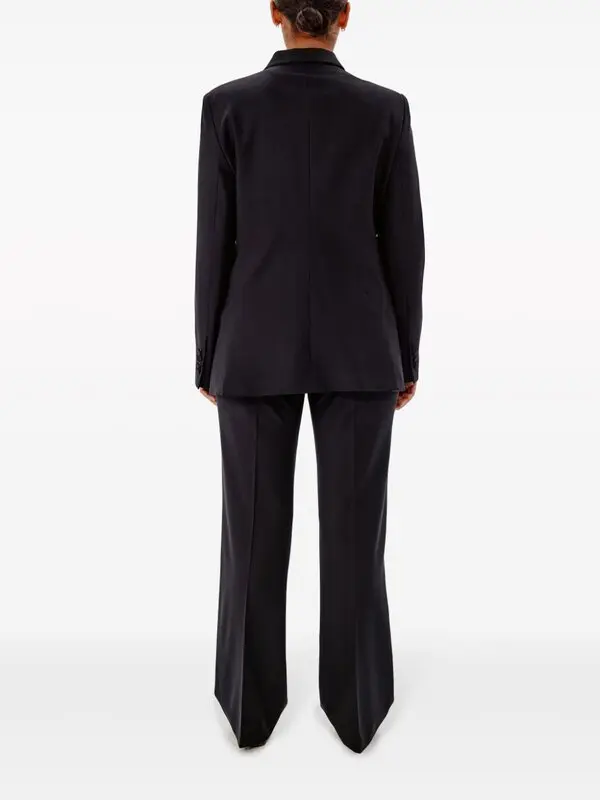 Another Tomorrow Double-breasted Merino Wool Blazer - Black
