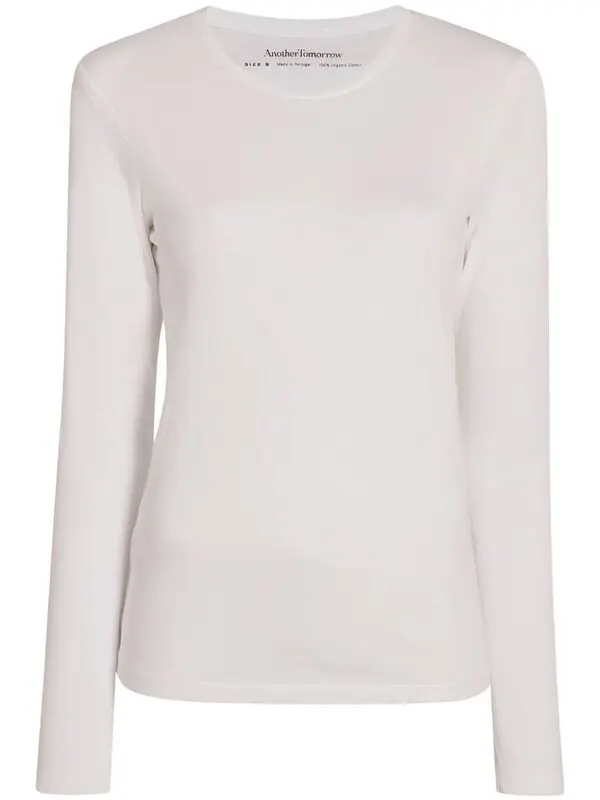Another Tomorrow Crew-neck Organic Cotton T-shirt - White