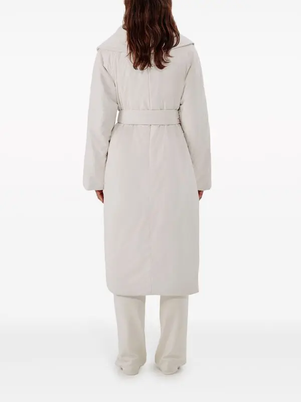 Another Tomorrow Wrap-design Belted Puffer Jacket - White