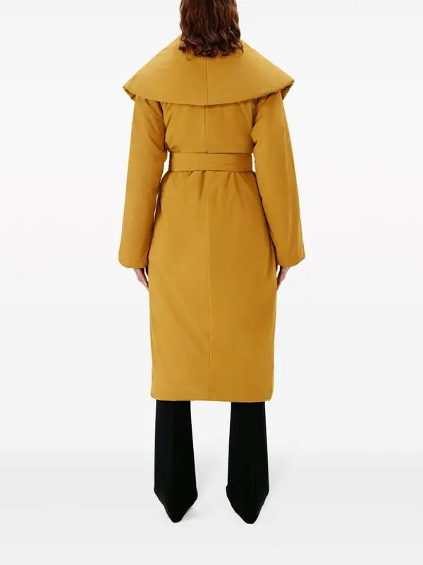 Another Tomorrow Wrap-design Puffer Jacket - Yellow