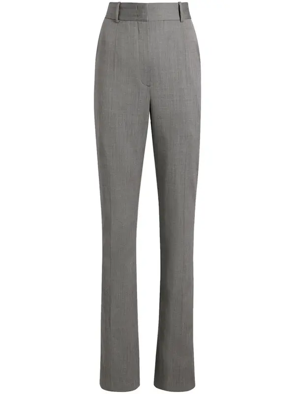 Another Tomorrow Herringbone Straight-leg Trousers