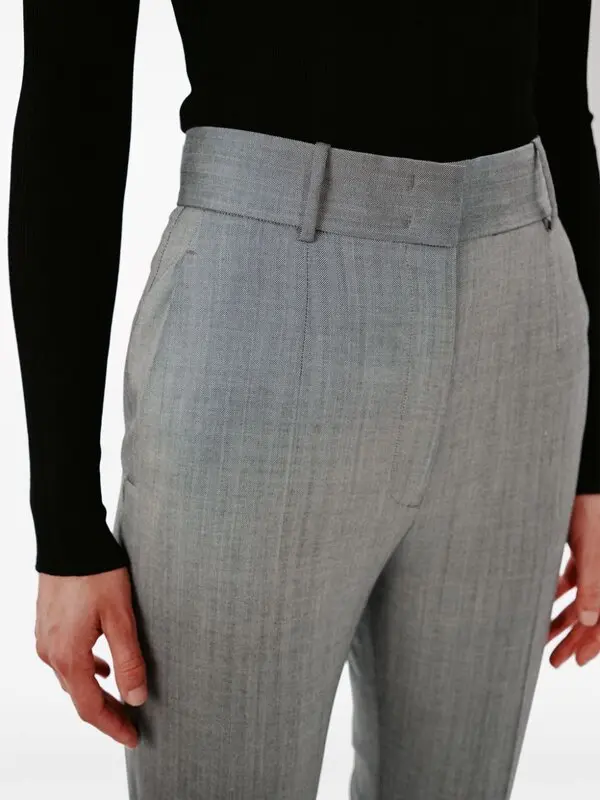 Another Tomorrow Herringbone Straight-leg Trousers