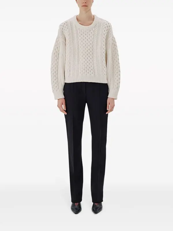 Another Tomorrow Cable-knit Wool Jumper