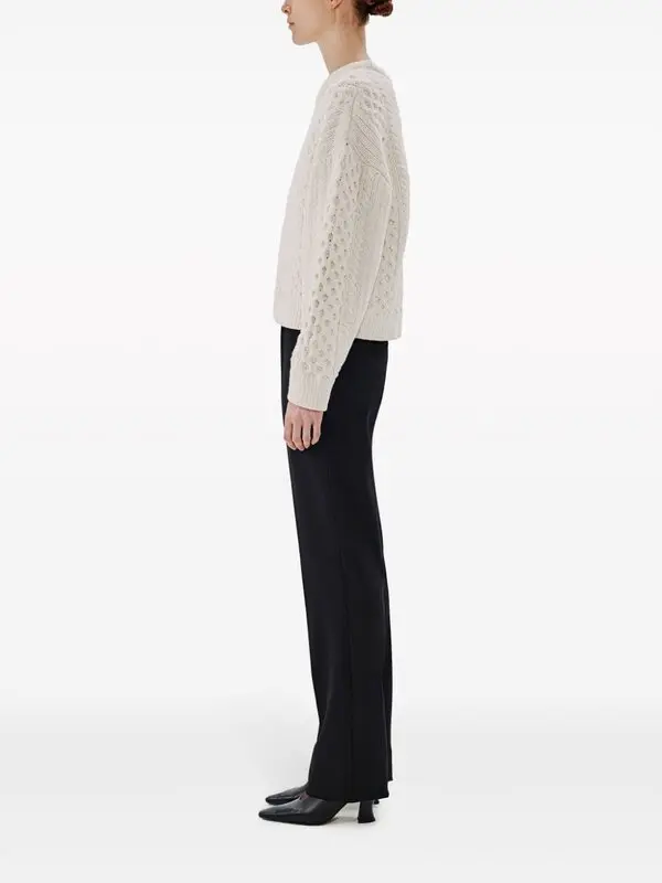 Another Tomorrow Cable-knit Wool Jumper
