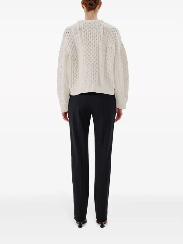 Another Tomorrow Cable-knit Wool Jumper