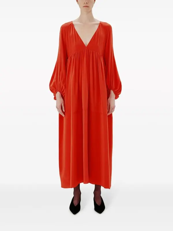 Another Tomorrow Pleated Empire Midi Dress