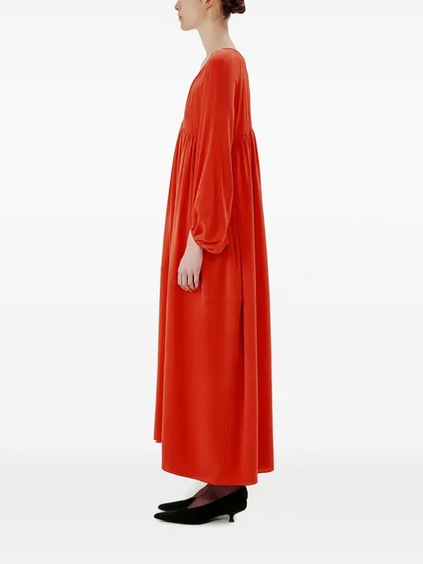 Another Tomorrow Pleated Empire Midi Dress
