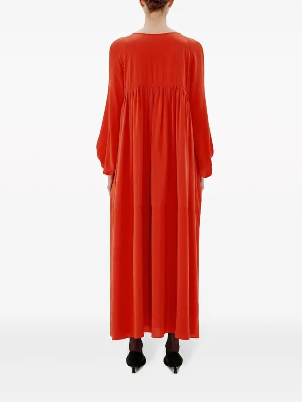 Another Tomorrow Pleated Empire Midi Dress