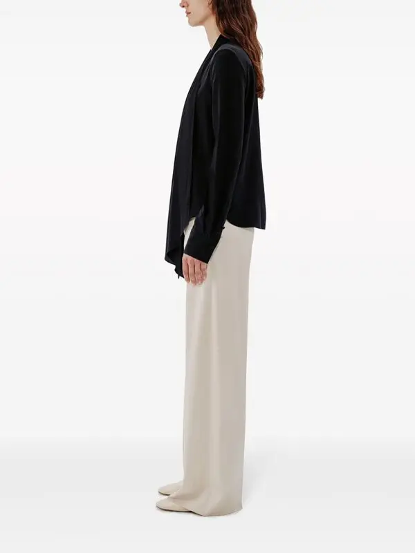 Another Tomorrow Pussy-bow Silk-crepe Blouse