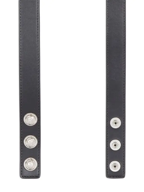 Balmain Western Crystal-embellished Leather Belt